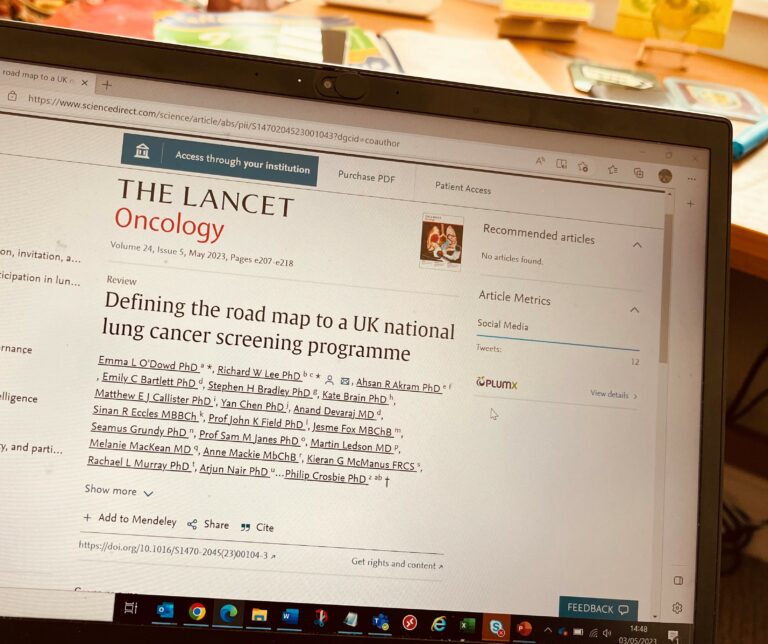 Lancet article defines road map for UK lung cancer screening programme ...