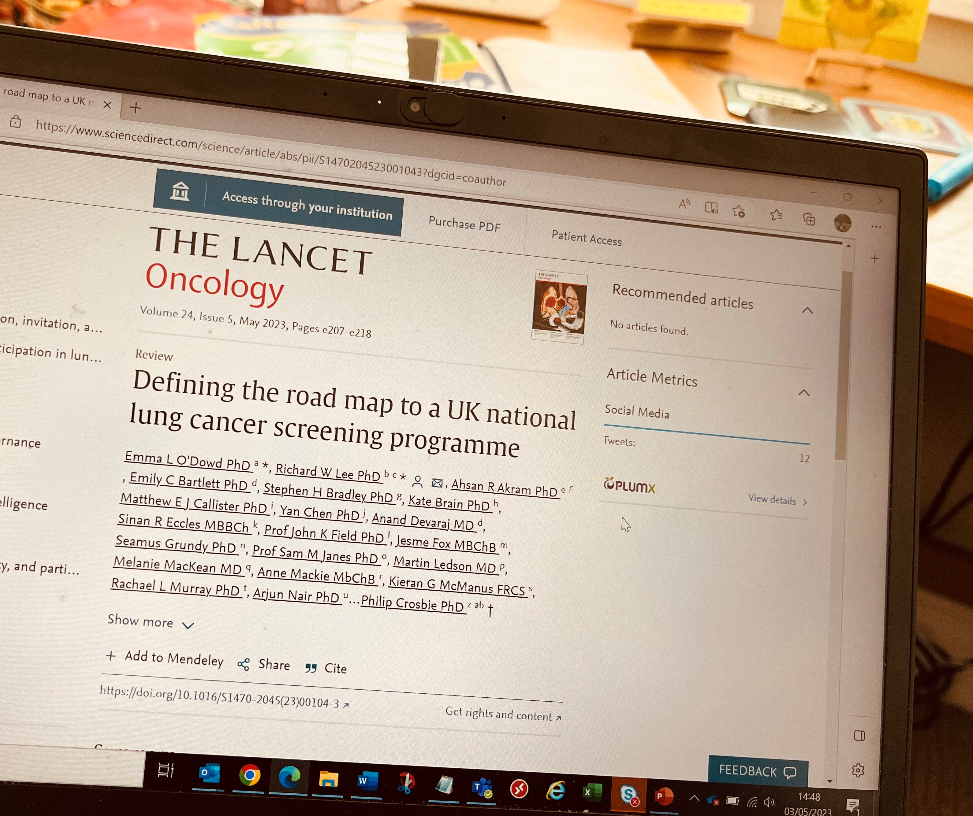 Lancet article defines road map for UK lung cancer screening programme ...